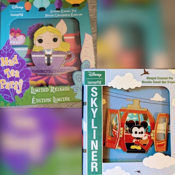 Disney | Accessories | Loungefly Disney Pop Pin Bundle Alice In ...